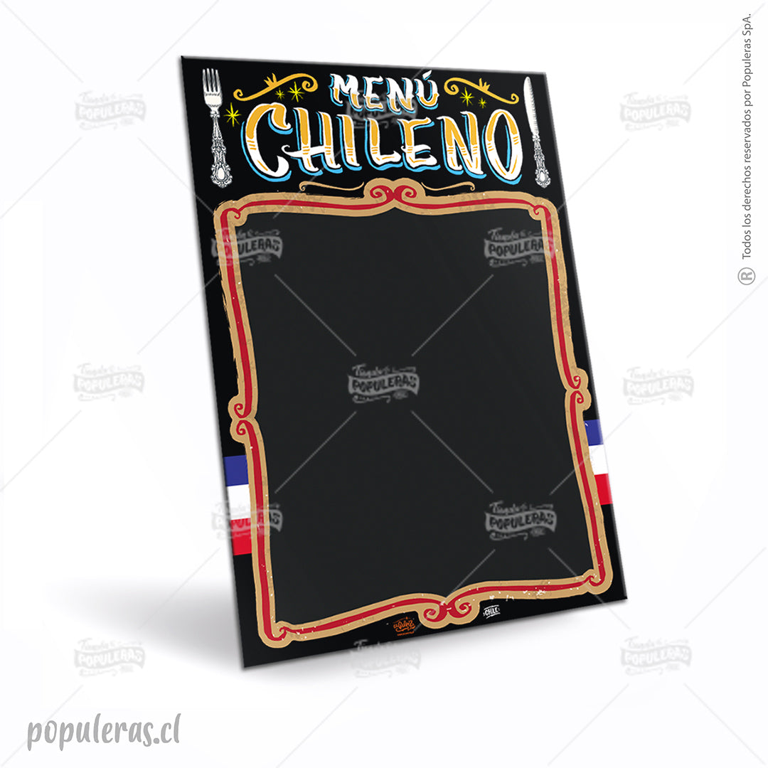 Pizarra cartel Menú Chileno – Populeras